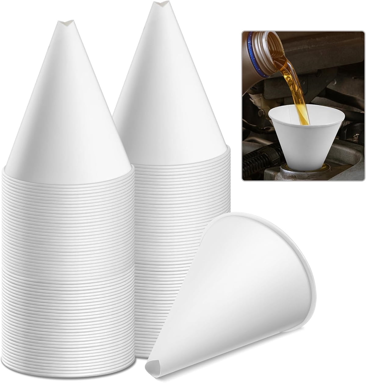 Disposable Oil Change Funnel - Car Oil Paper Funnel, Single Use Oil ...