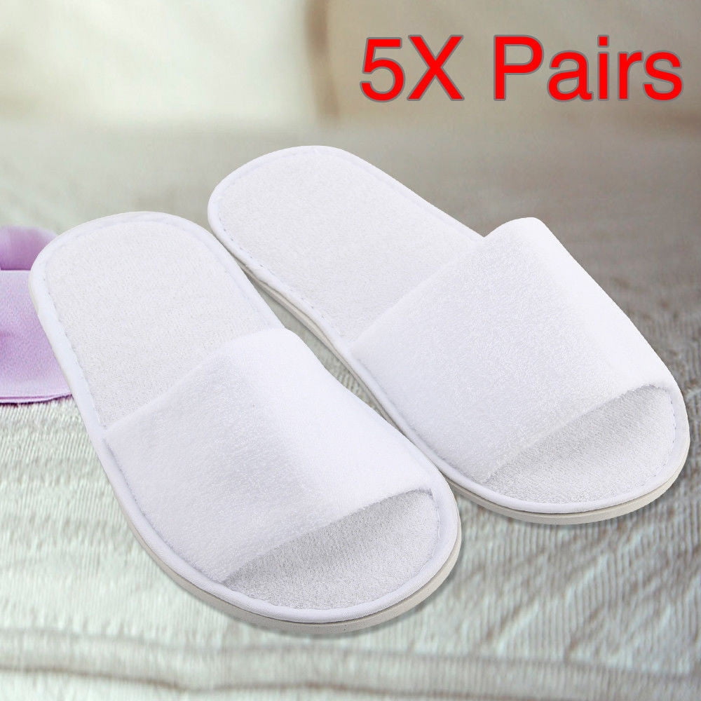 Disposable Open-Toe Terry Cloth Slippers for Hotel & Spa Guests, Soft ...