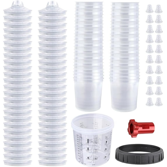Disposable Paint Gun Cup, HVLP Paint Sprayer Gun Mixing Cups 20 Ounce ...