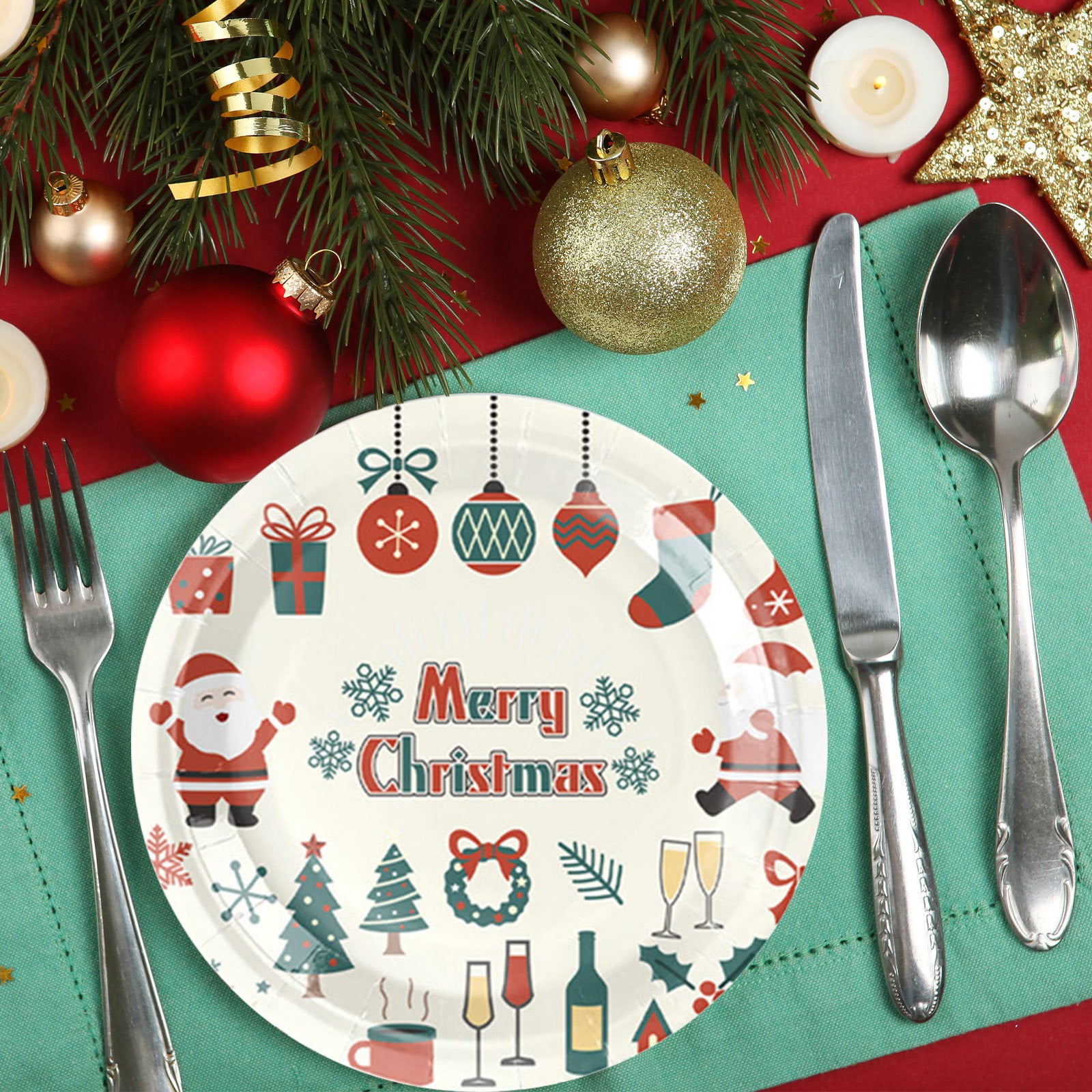 Disposable Painted Paper Plates for Christmas Parties - Sturdy Eco ...