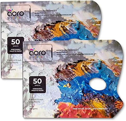 Disposable Palette Paper Pad for Oil,Acrylics,Watercolors,Gouache 50 ...