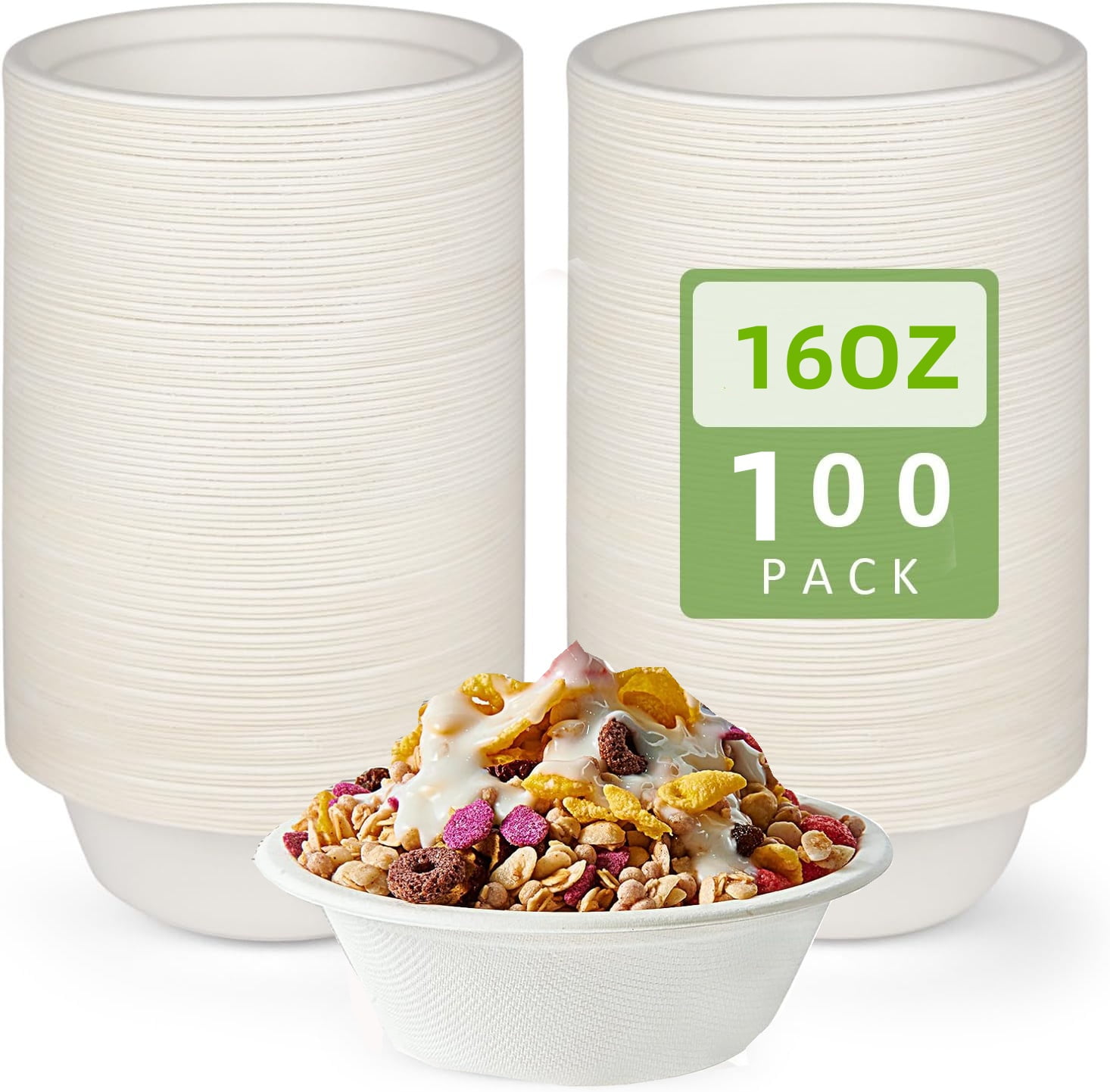 Disposable Paper Bowls 16oz/500ml Large Paper Bowls Eco-Friendly ...