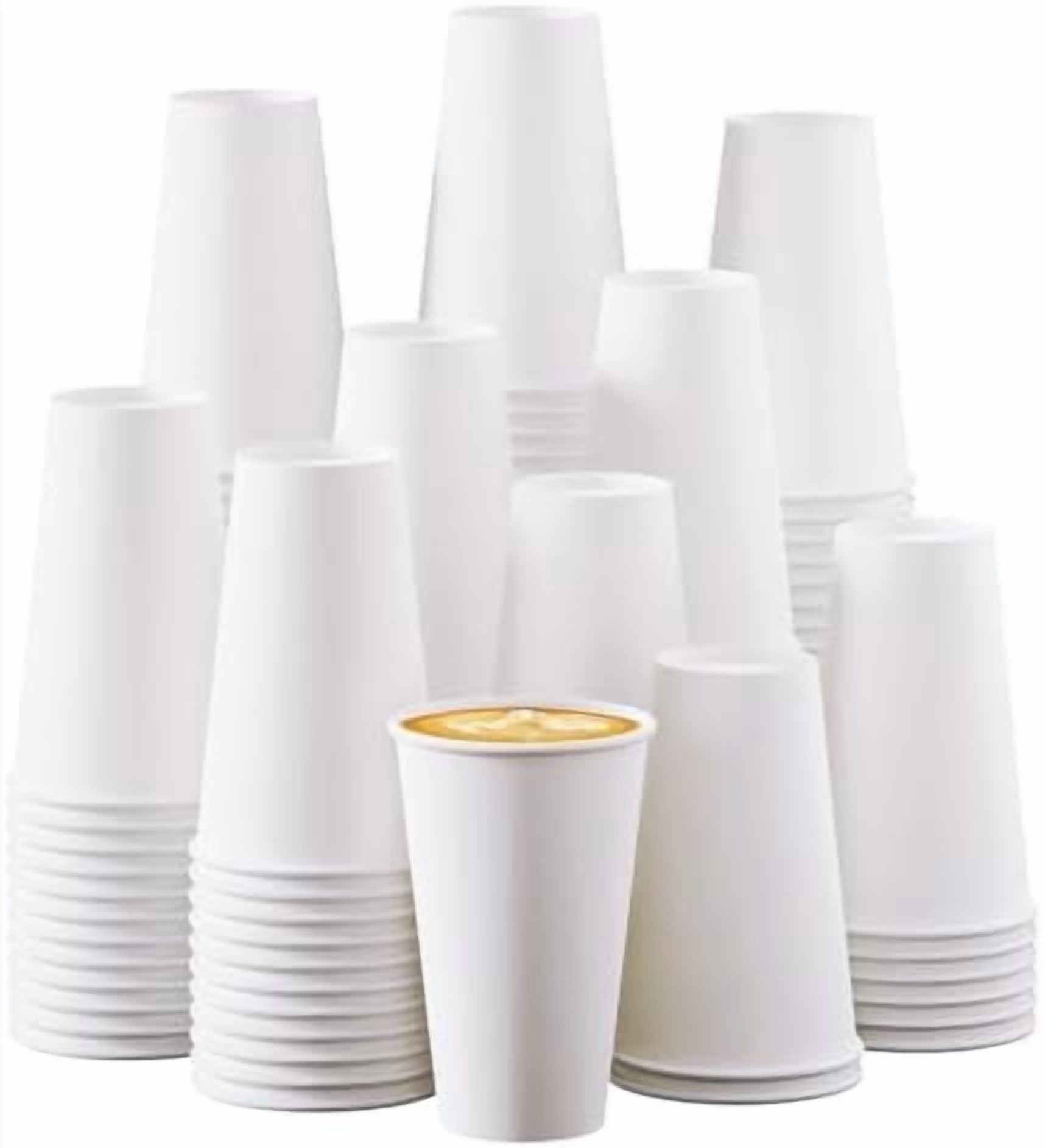 Disposable Paper Coffee Cups 16oz, 210 Pack White Paper Cups,Disposable ...