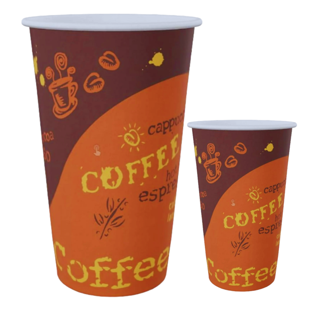 Disposable Paper Coffee Cups with Plastic lids, sleeve for Hot and Cold ...