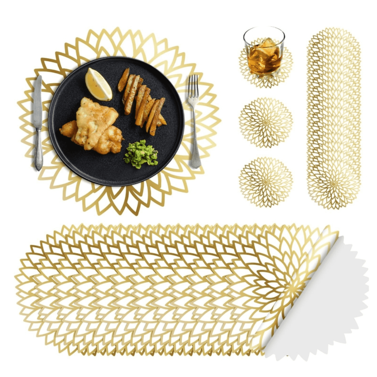Disposable Paper Placemats and Coasters Set Summer Hawaiian Luau ...