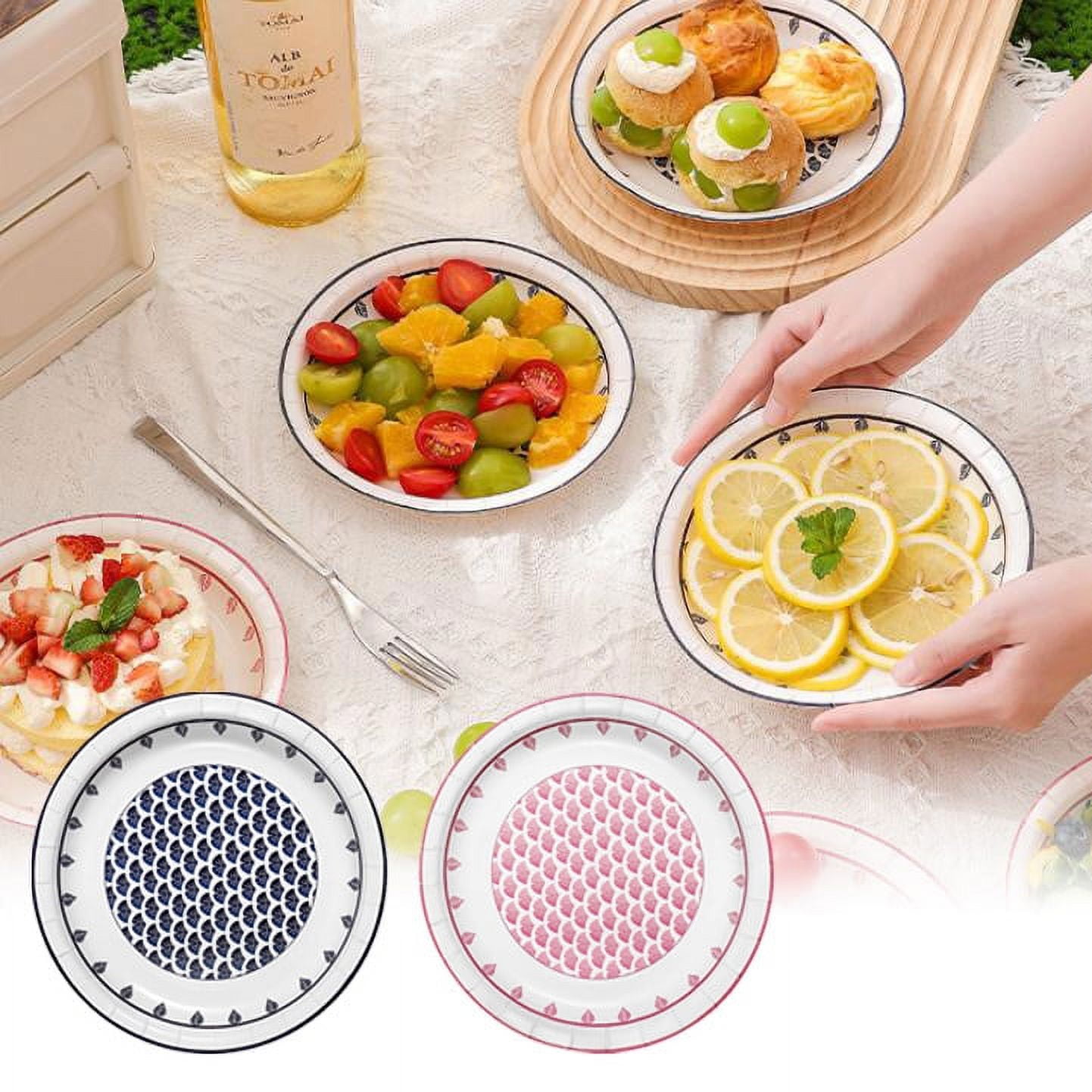 Disposable Paper Plates 10PCS, Waterproof and Oil-Proof 7.09x7.09x1 ...