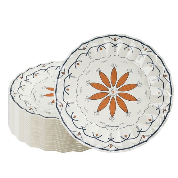 Disposable Paper Plates 8.5 Inch, 50 Pcs Disposable Floral Plates for ...