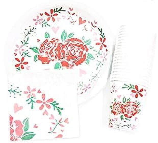 Disposable Paper Plates Cups & Napkins - Serves 20 Guest Decorate Your ...