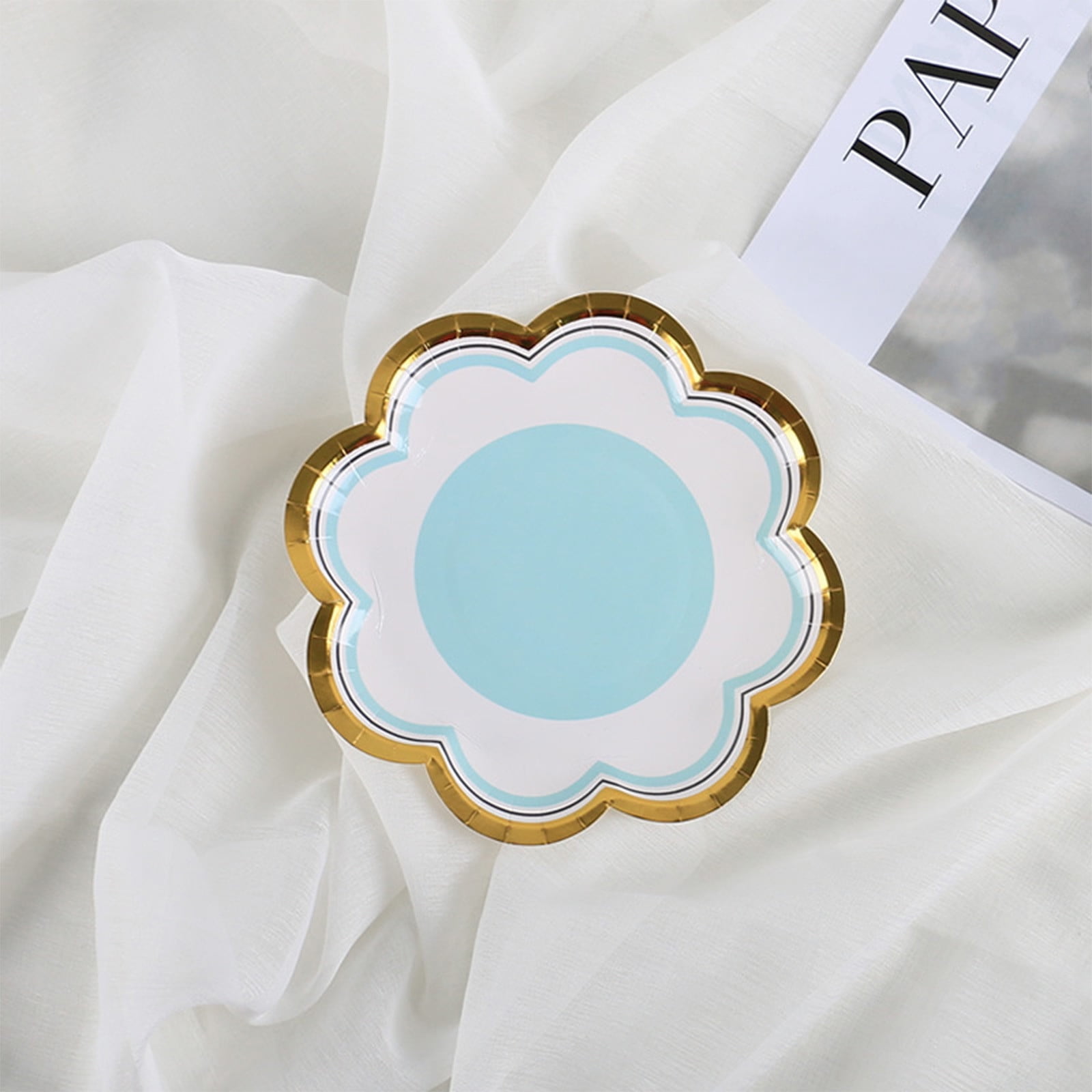 Disposable Paper Plates, Heavy Duty Oil Resistant Plates, Petal Shaped ...