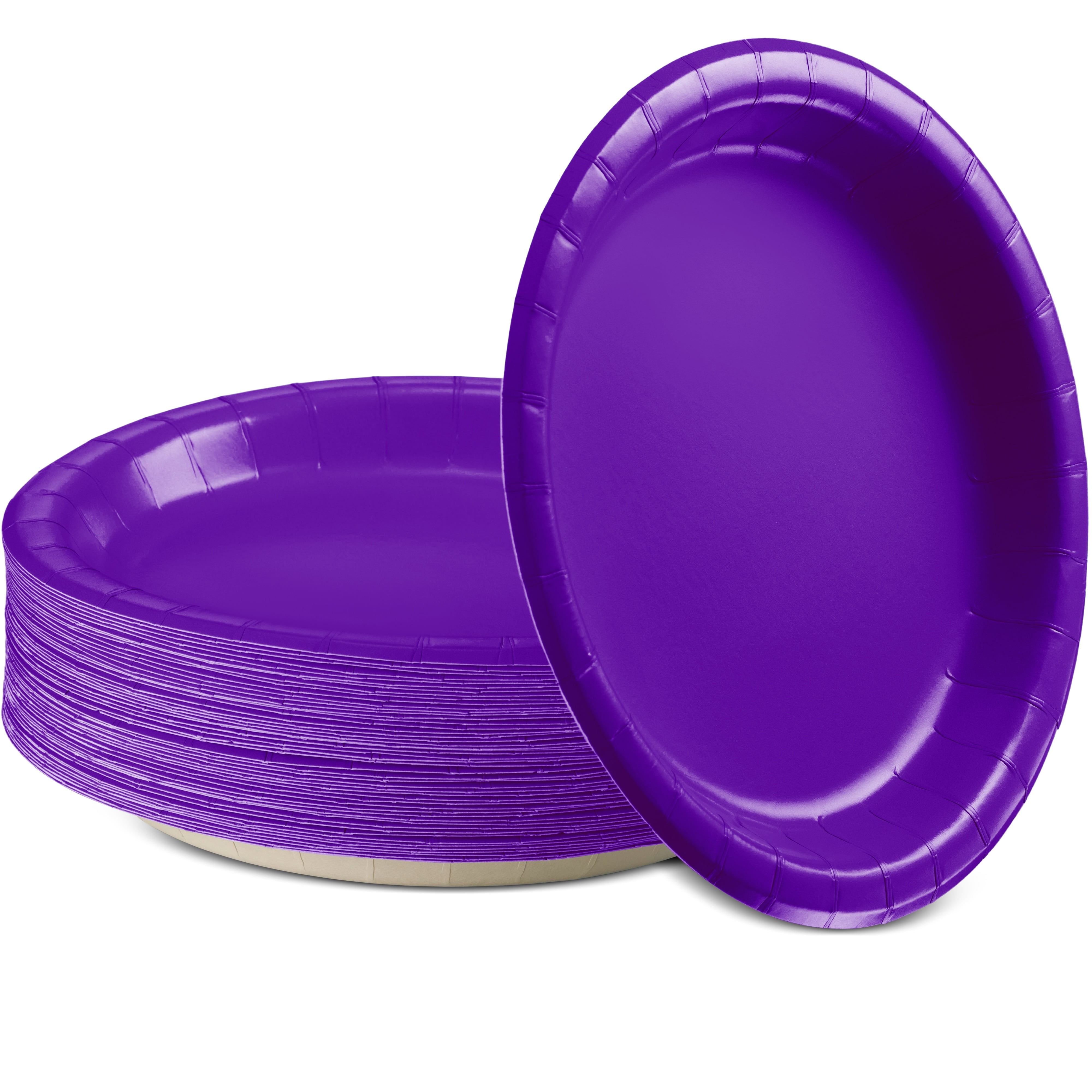 Disposable Paper Plates Purple, 6 3/4 Inches Paper Dessert Plates ...