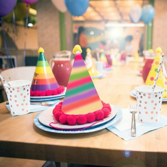 Disposable Paper Set-White Rose Gold Polka Dot Paper Cups & Plates ...