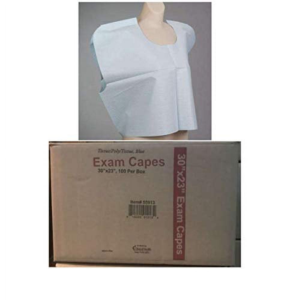 Disposable Patient Capes, 3-Ply T/P/T, Blue, X-Ray, 30" x 23" - Qty of ...