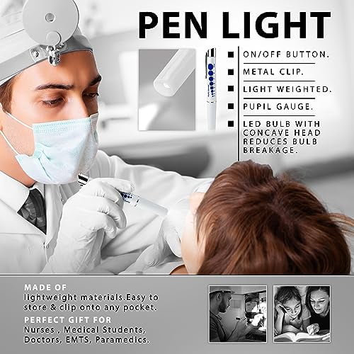 Disposable Penlights - Battery-Operated, Warm Light, with Pupil Gauge ...