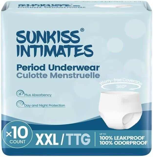 Disposable Period Underwear for Women with Heavy Flow, Unscented ...