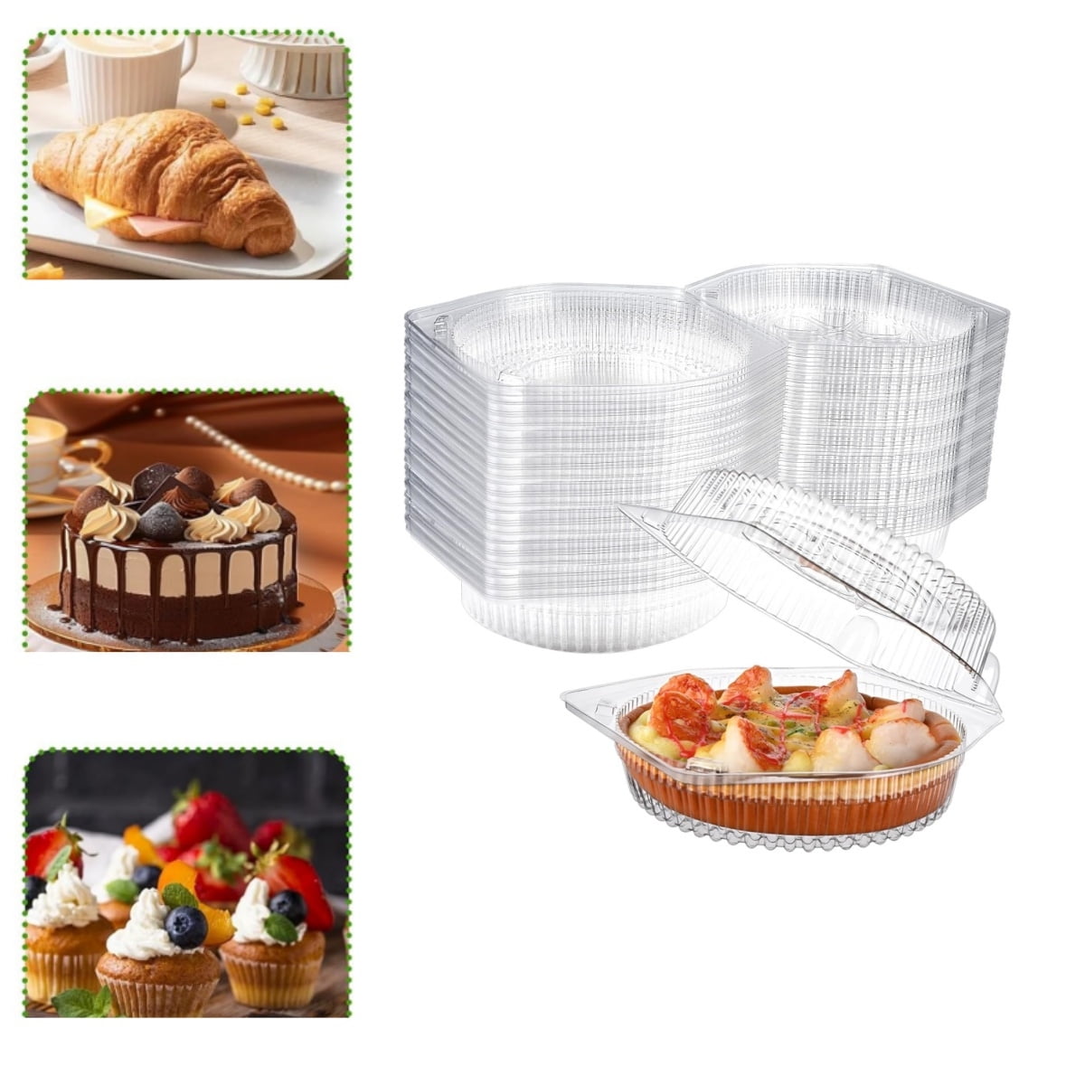 Disposable Pie Keeper,8in Clear Dessert Containers with Lids,Round Pie ...