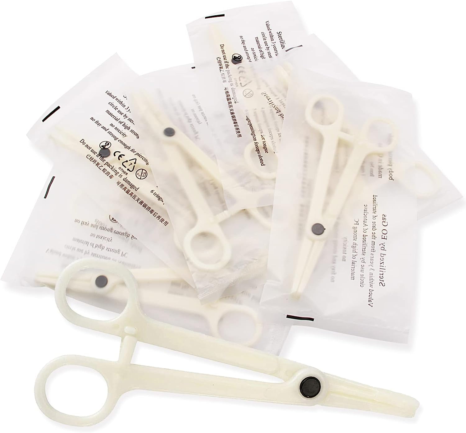 Disposable Piercing Clamps - Combofix 10Pcs Disposable Piercing Forceps ...