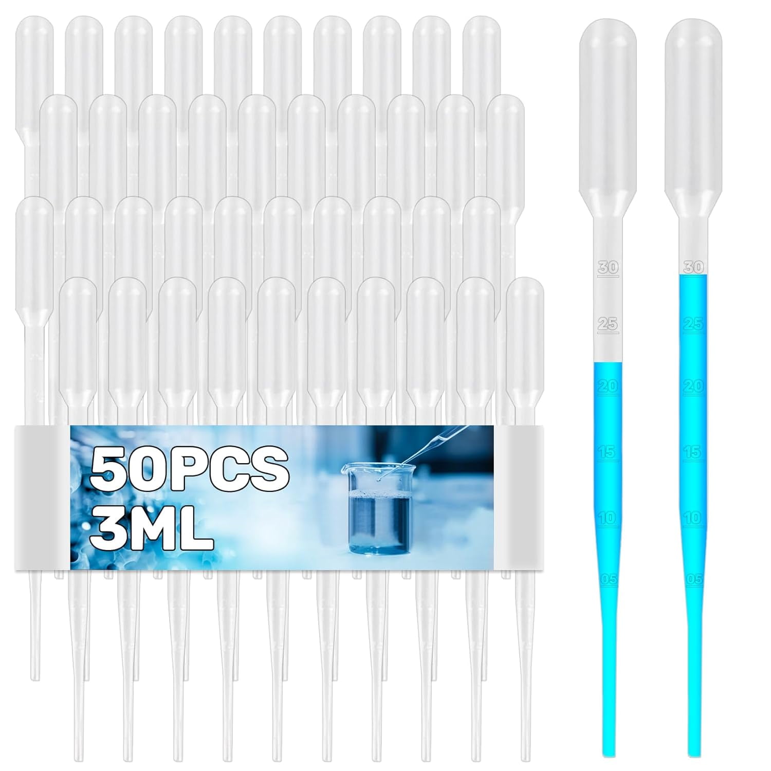 Disposable Pipettes Dropper 50pcs - 3ml Plastic Pipettes Droppers ...