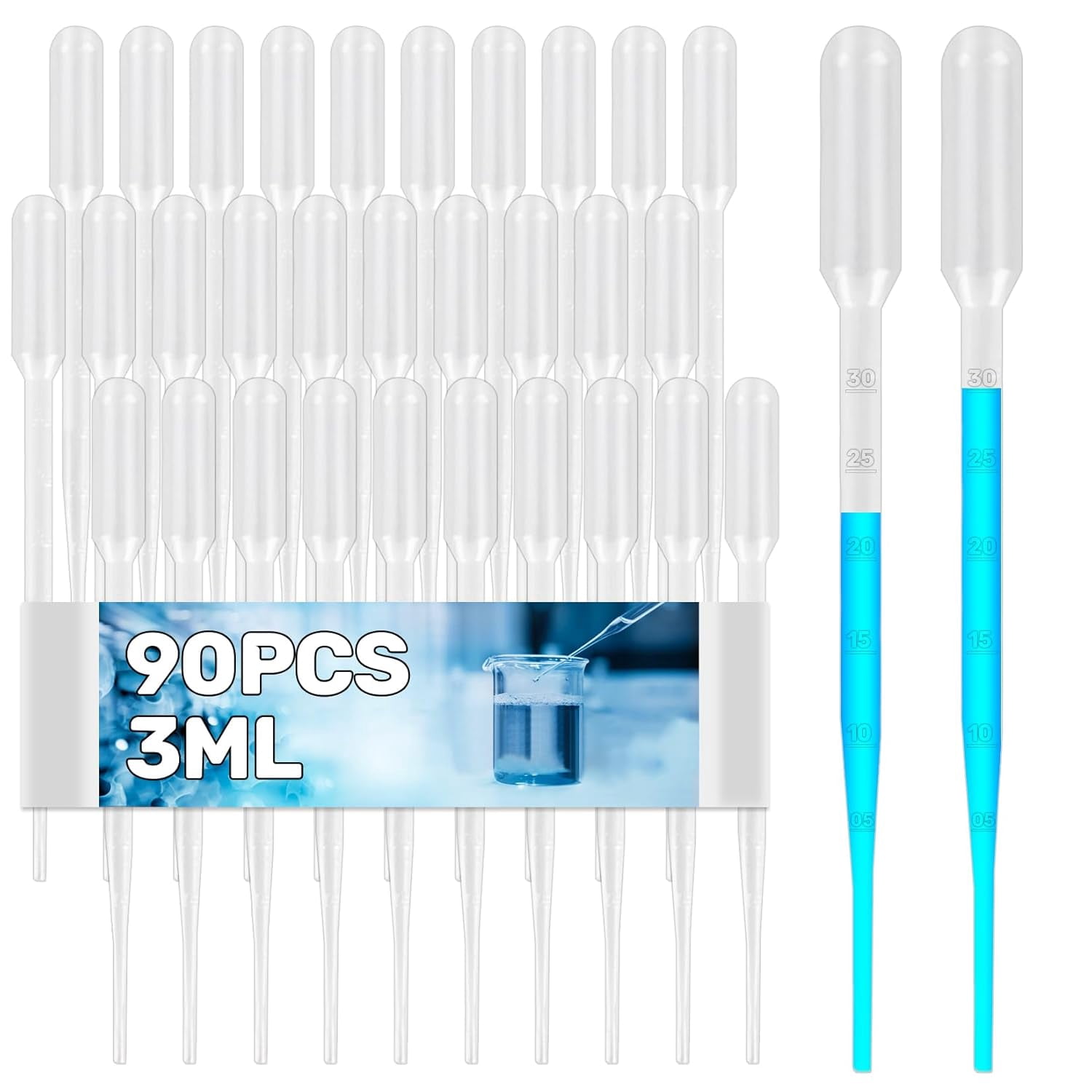 Disposable Pipettes Dropper 90pcs - 3ml Plastic Pipettes Droppers ...