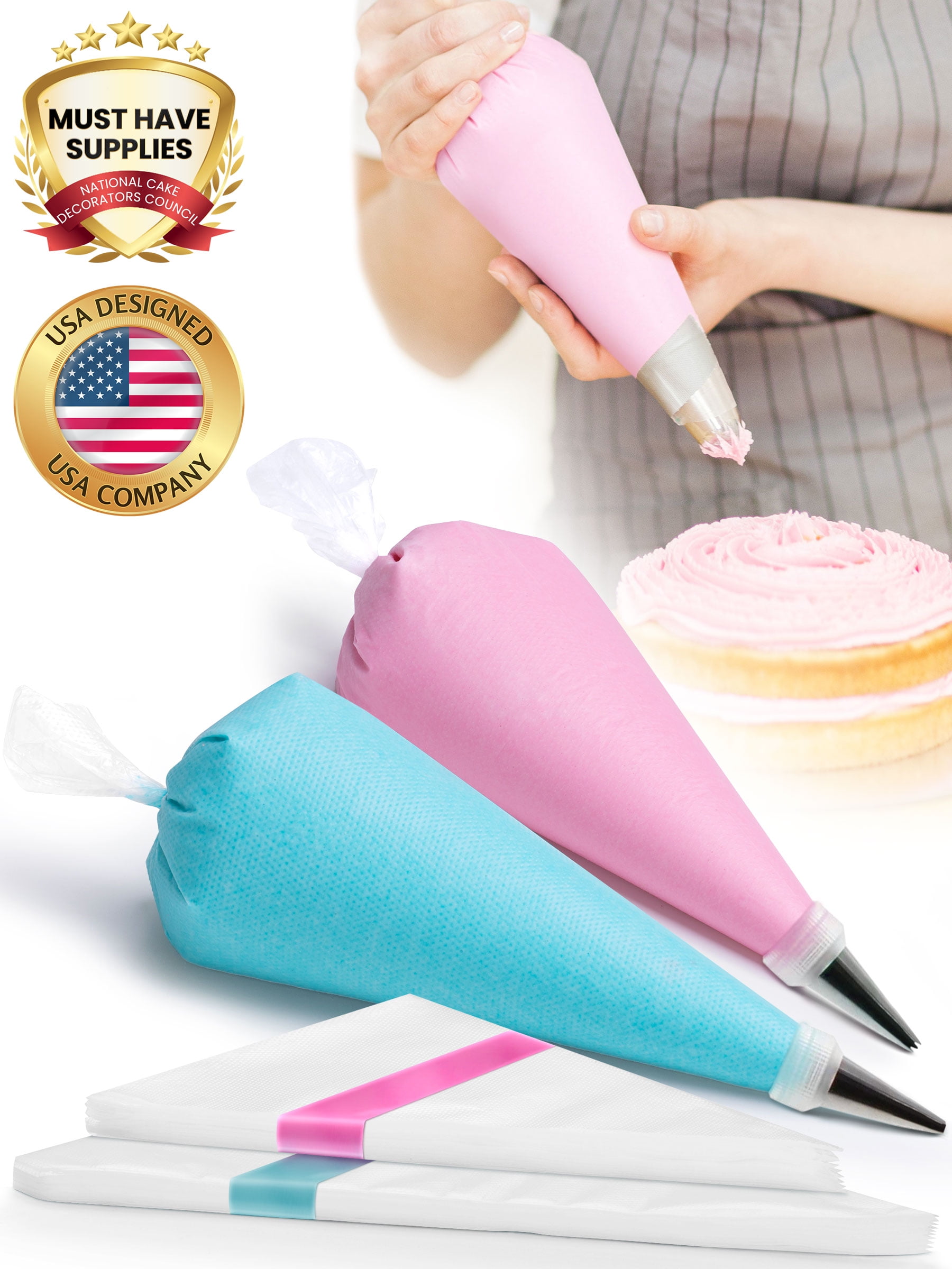 "EcoEarth 16"" Disposable Piping Bags (100 Pack) for Cake & Cookie ...