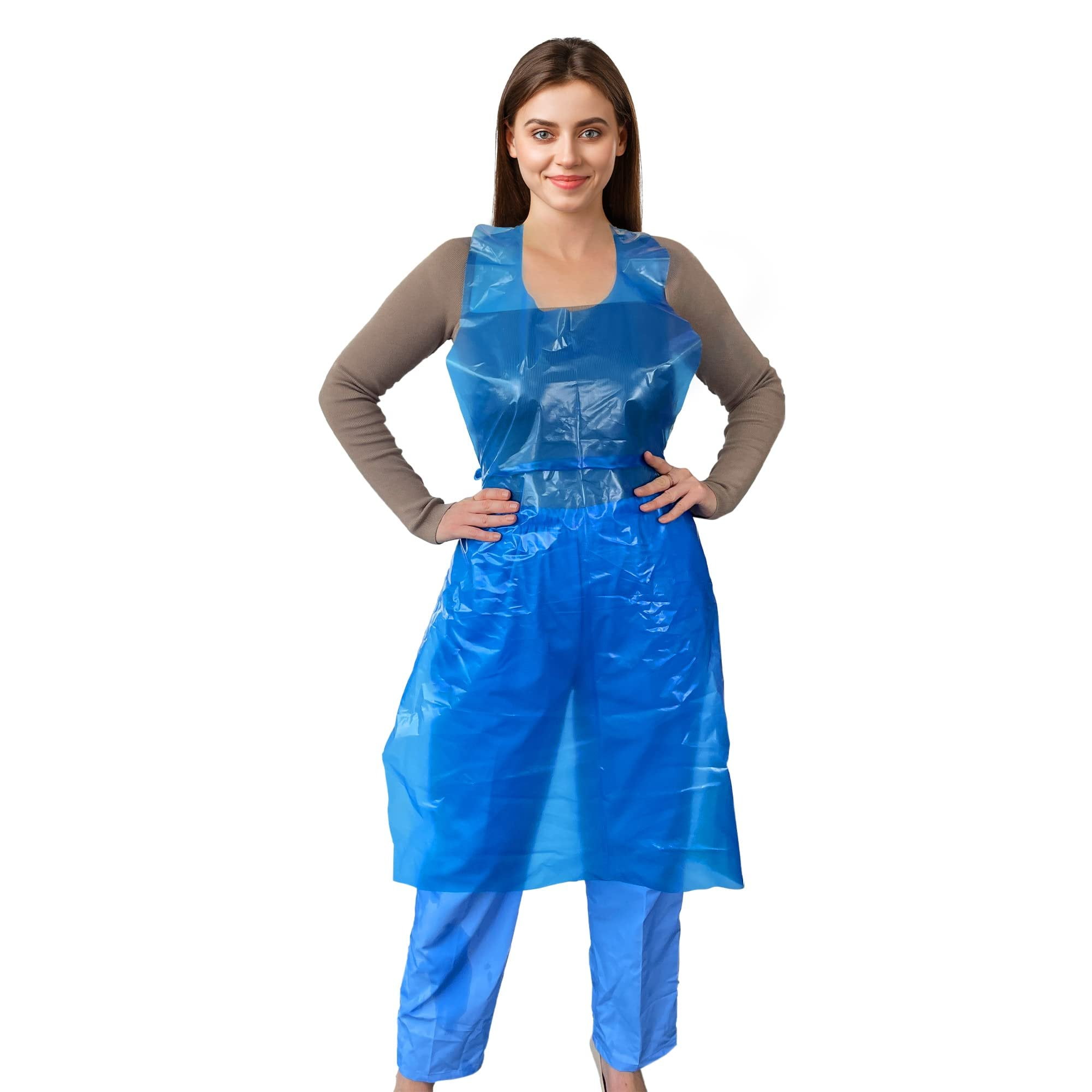 Disposable Plastic Aprons for Adults 28 x 46 Inch. Pack of 1000 Blue ...