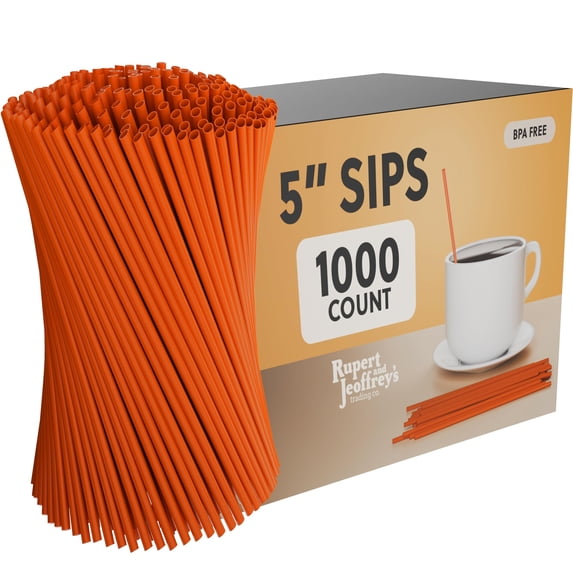 Disposable Plastic Coffee Stirrer Straw - 5 Inch Sip Stir Stick (1000 ...