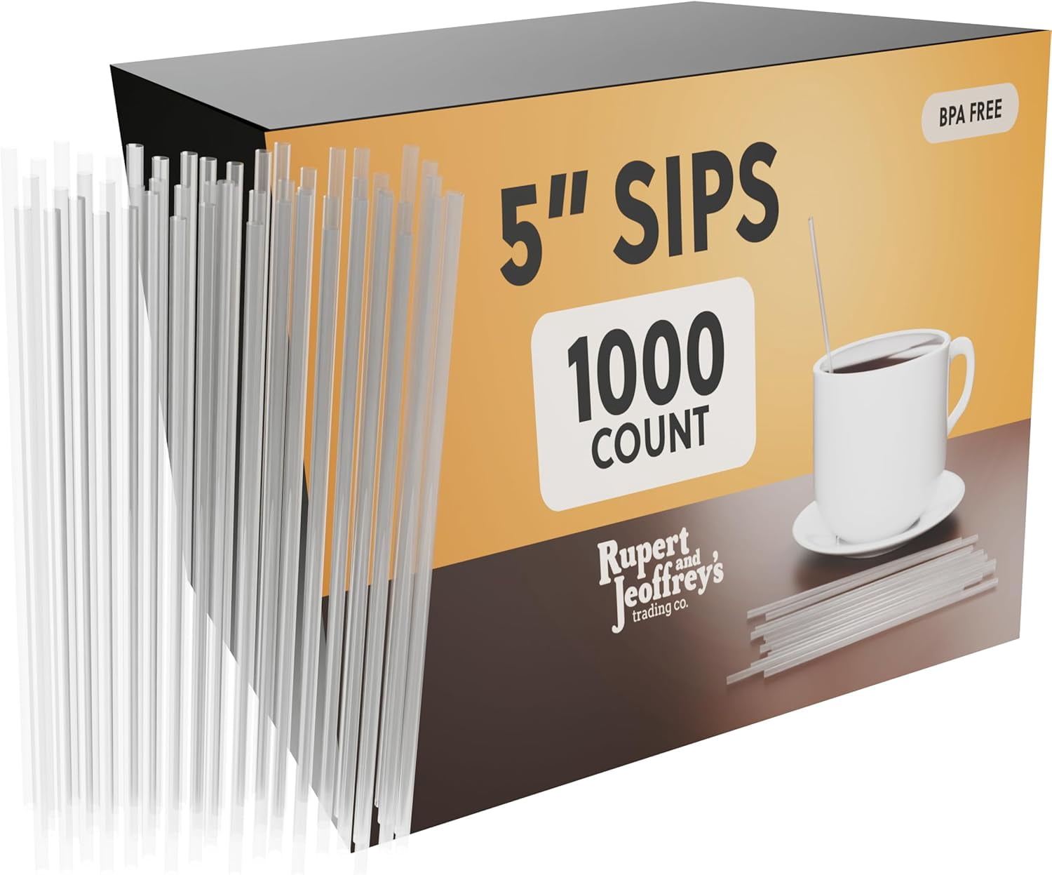 Disposable Plastic Coffee Stirrer Straw - 5 Inch Sip Stir Stick (Clear ...