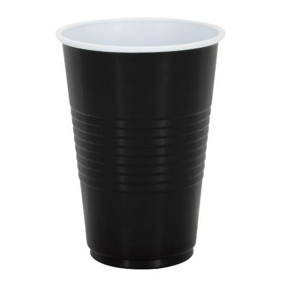 Disposable Plastic Cups, Black, 18 Pieces, by Way To Celebrate ...