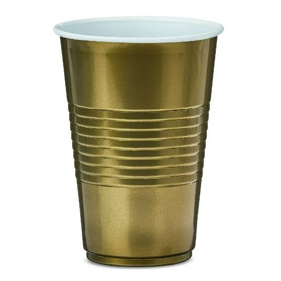 Disposable Plastic Cups, Gold, 18 Pieces, by Way To Celebrate - Walmart.com