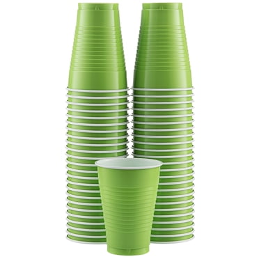 JOLLY CHEF 9 oz Disposable Clear Plastic Cups, Hard and Durable, 200 ...