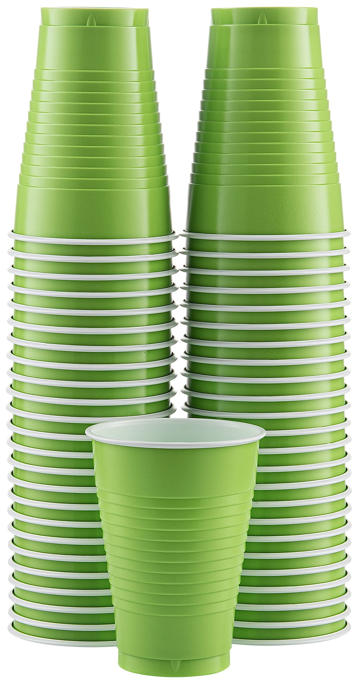 Disposable Plastic Cups, Kiwi Colored Plastic Cups, 12-Ounce Plastic ...