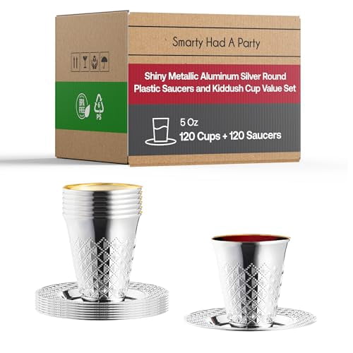 Disposable Plastic Cups, Shiny Metallic Aluminum Silver Round Plastic ...