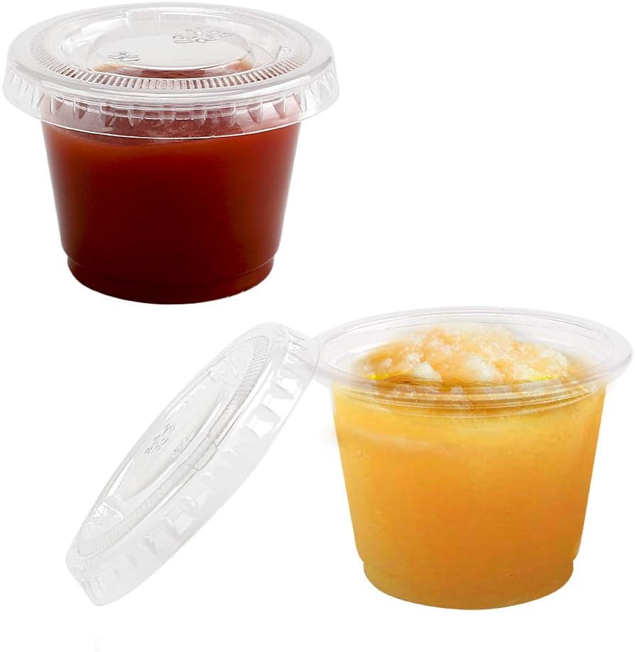 Disposable Plastic Cups with Lids, Jello Shot Cups Souffle Cups ...