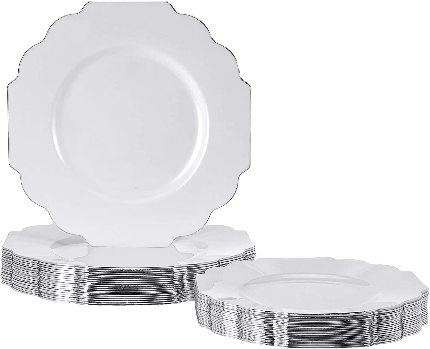 Disposable Plastic Dessert Plates (10 Piece), Heavy Duty Disposable ...