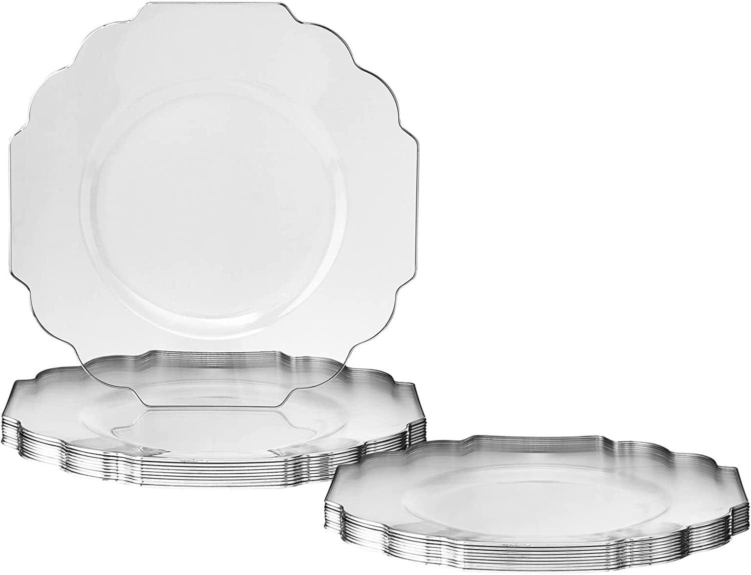 Disposable Plastic Dessert Plates (10 Piece), Heavy Duty Disposable ...