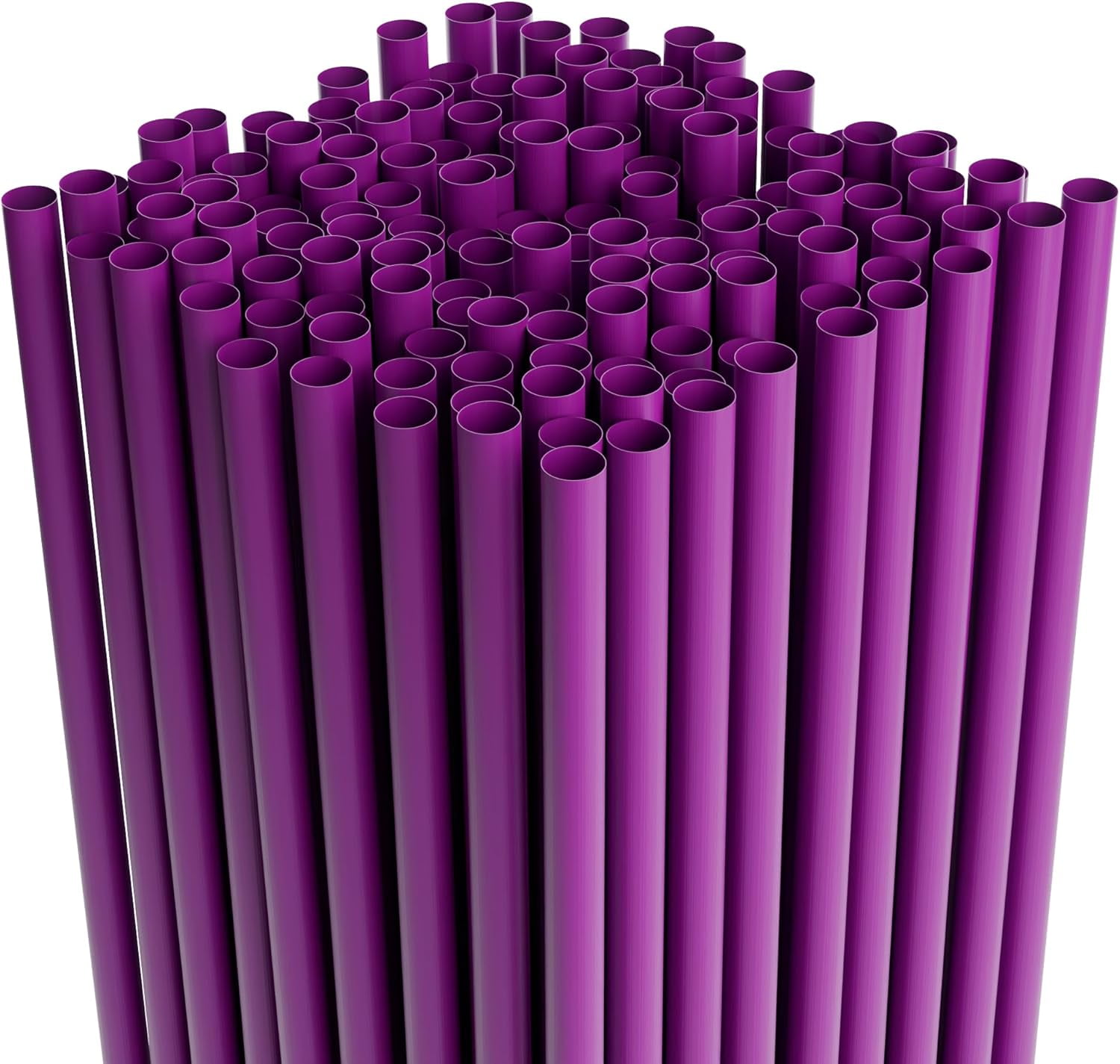 Disposable Plastic Drinking Straws - Straight - 7.75" Long (Purple, 500 ...