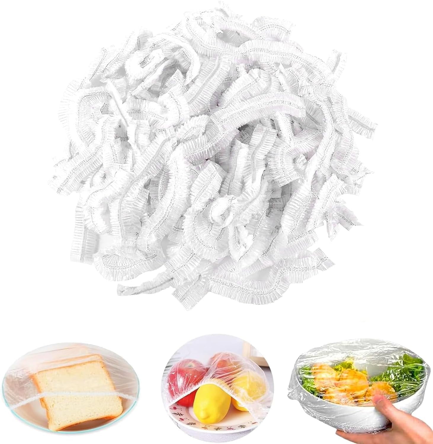 New Disposable Plastic Elastic Food Covers,100pcs Plastic Wrap Bag,Free ...