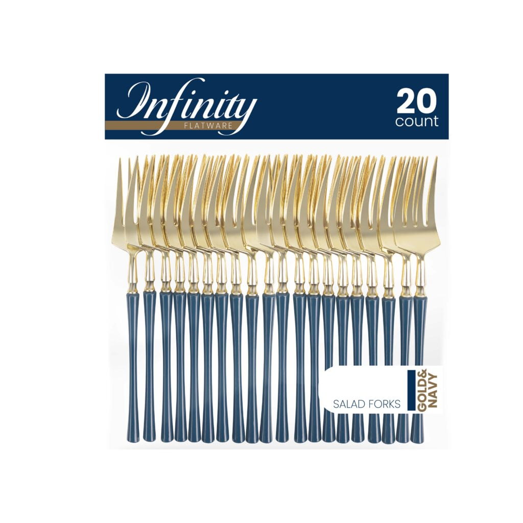 Disposable Plastic Flatware Dinner Utensils, 20 Pack, Infinity Modern ...