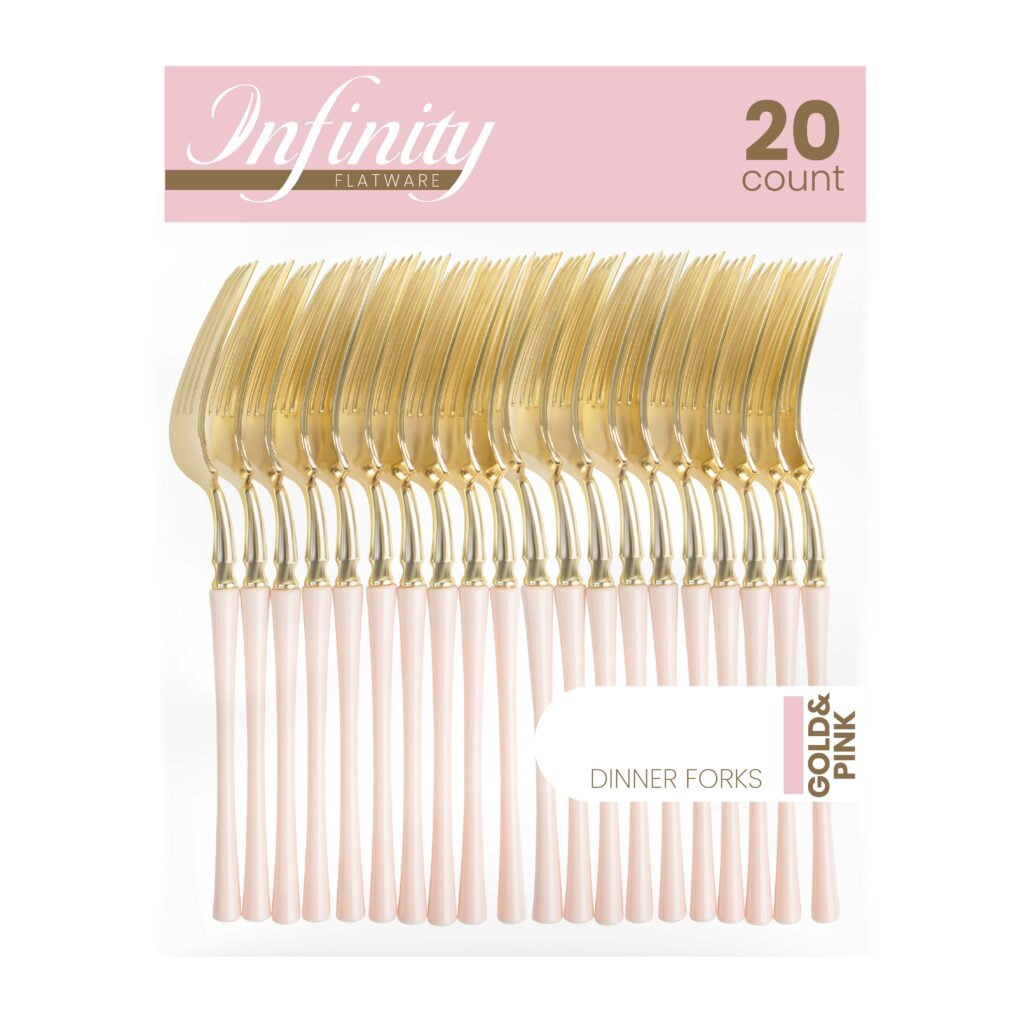 Disposable Plastic Flatware Dinner Utensils, 20 Pack, Infinity Modern ...