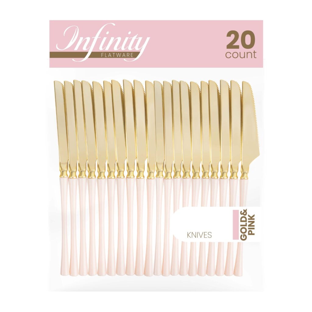 Disposable Plastic Flatware Dinner Utensils, 20 Pack, Infinity Modern ...
