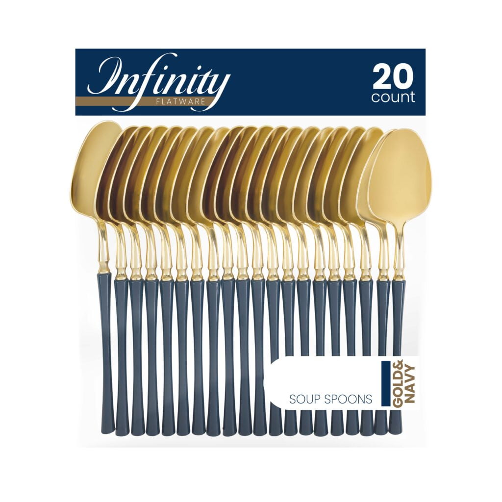 Disposable Plastic Flatware Dinner Utensils, 20 Pack, Infinity Modern ...