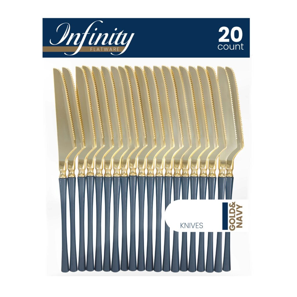 Disposable Plastic Flatware Dinner Utensils, 20 Pack, Infinity Modern ...