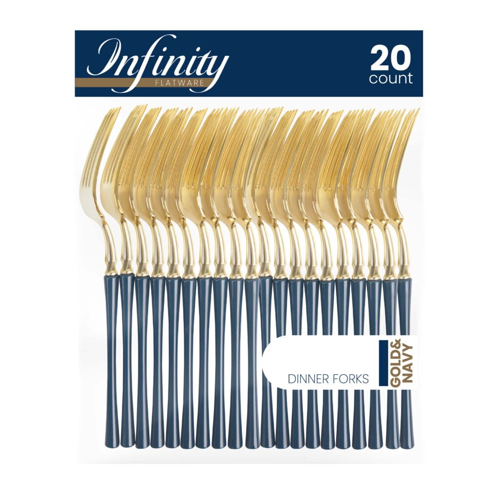 Disposable Plastic Flatware Dinner Utensils, 20 Pack, Infinity Modern ...