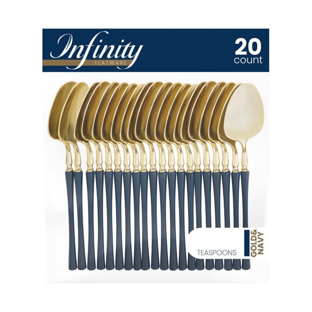 Disposable Plastic Flatware Dinner Utensils, 20 Pack, Infinity Modern ...