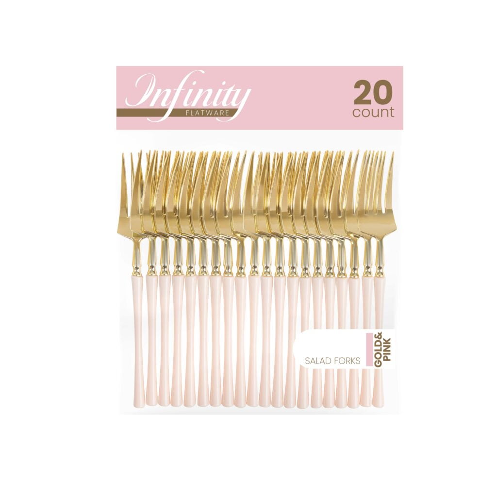 Disposable Plastic Flatware Dinner Utensils, 20 Pack, Infinity Modern ...