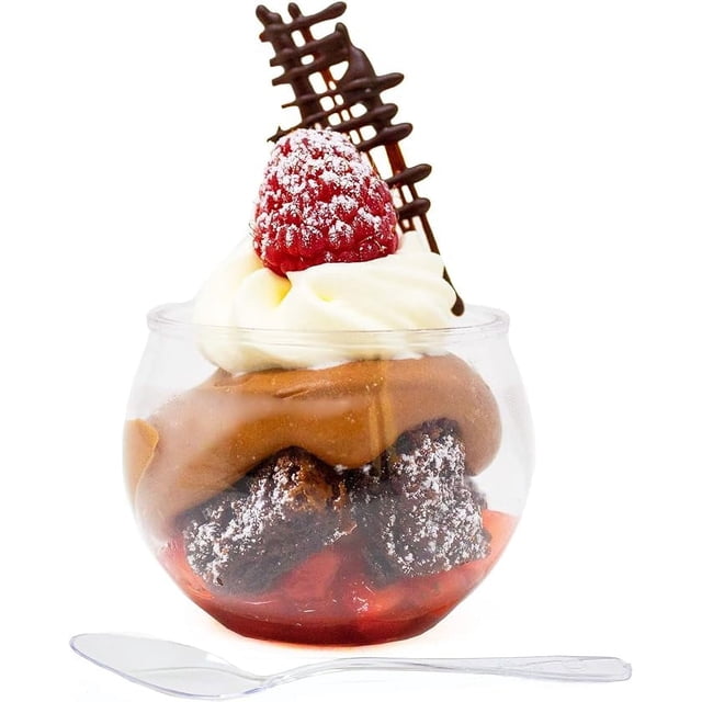 CMJJ Gourmet Disposable Plastic Mini Sphere Cup Transparent Clear With ...