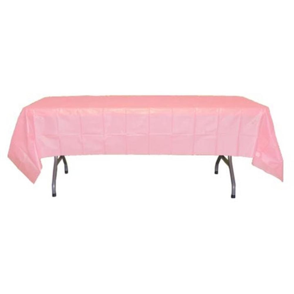 Disposable Plastic Pink Table Cover - Rectangular - 54in. x 108in ...