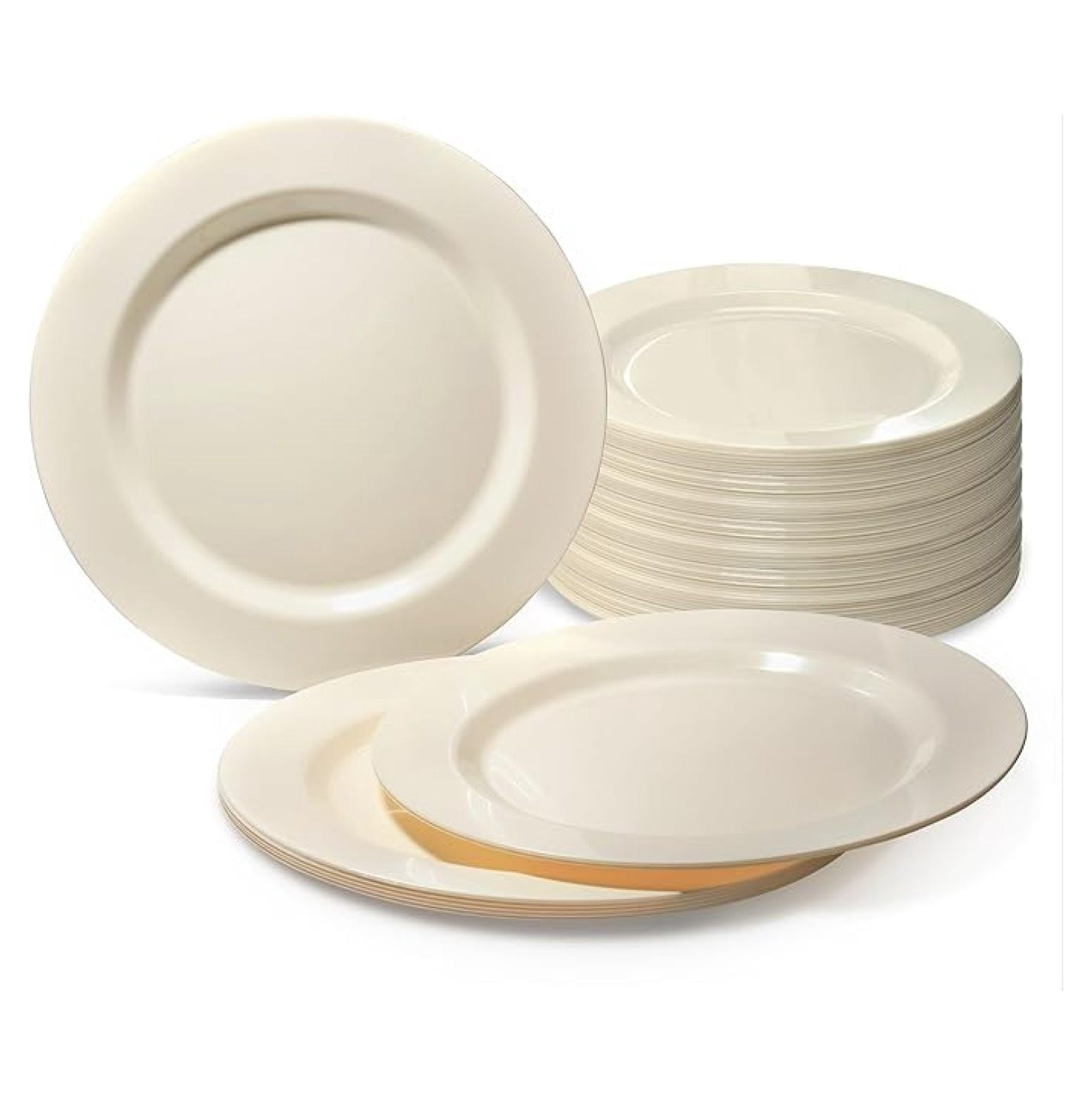Disposable Plastic Plates - 120 Pack - 6.25 Inch Heavy Duty Party ...