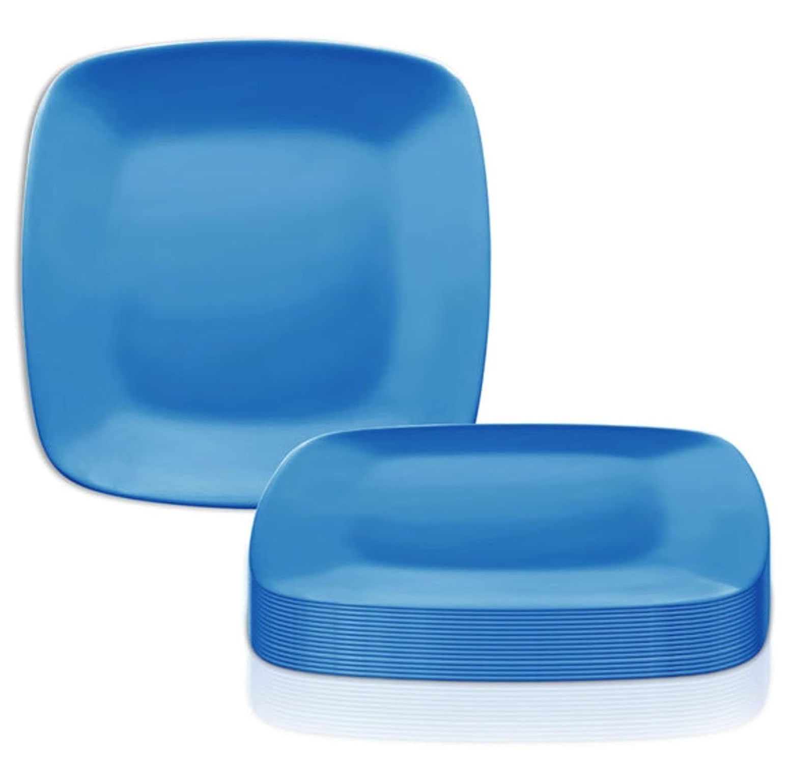 Disposable Plastic Plates, 120 pcs Rounded Square Plates, Fancy Vibrant ...