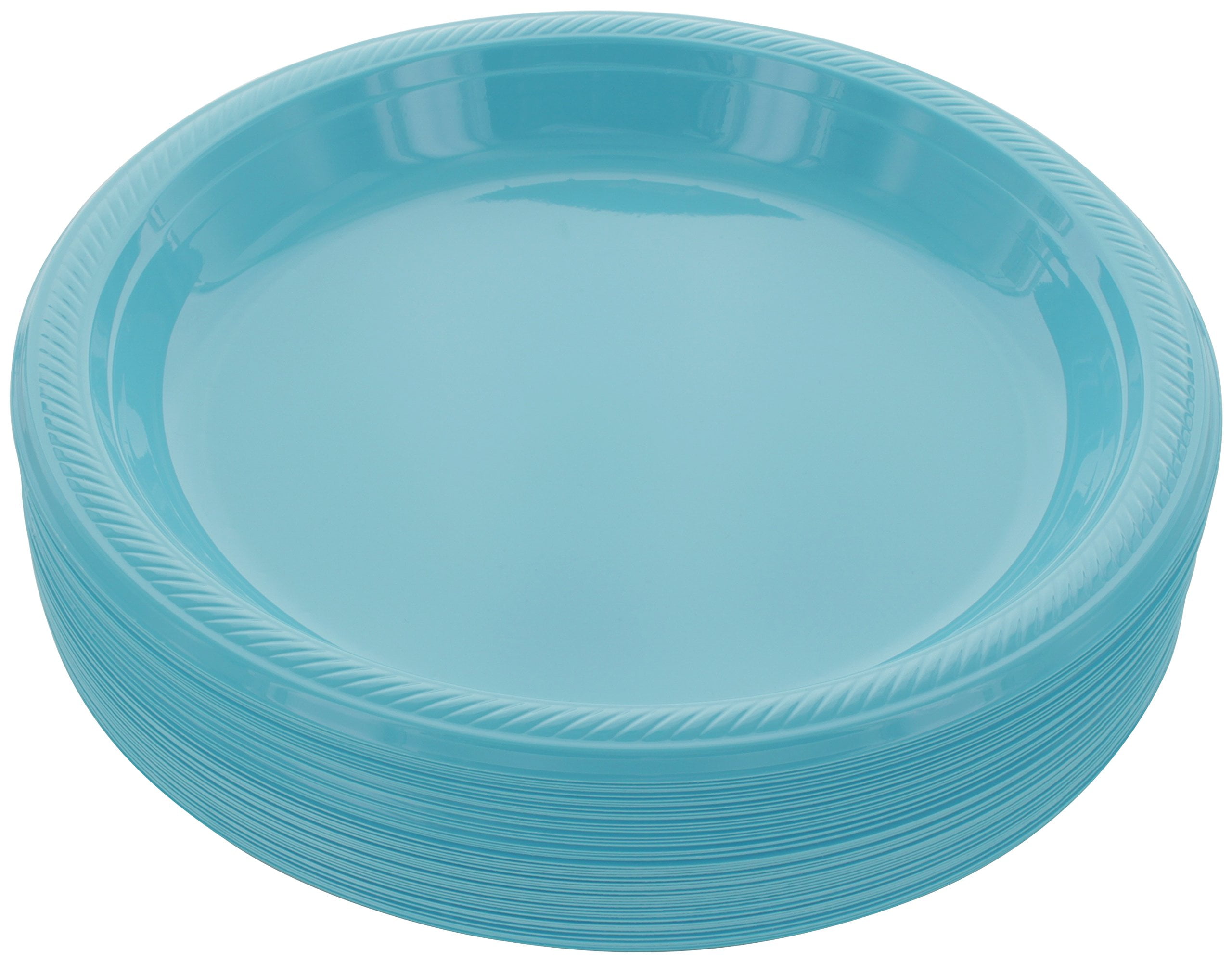 Disposable Plastic Plates Blue, 10.4 Inches Plastic Dinner Plates ...