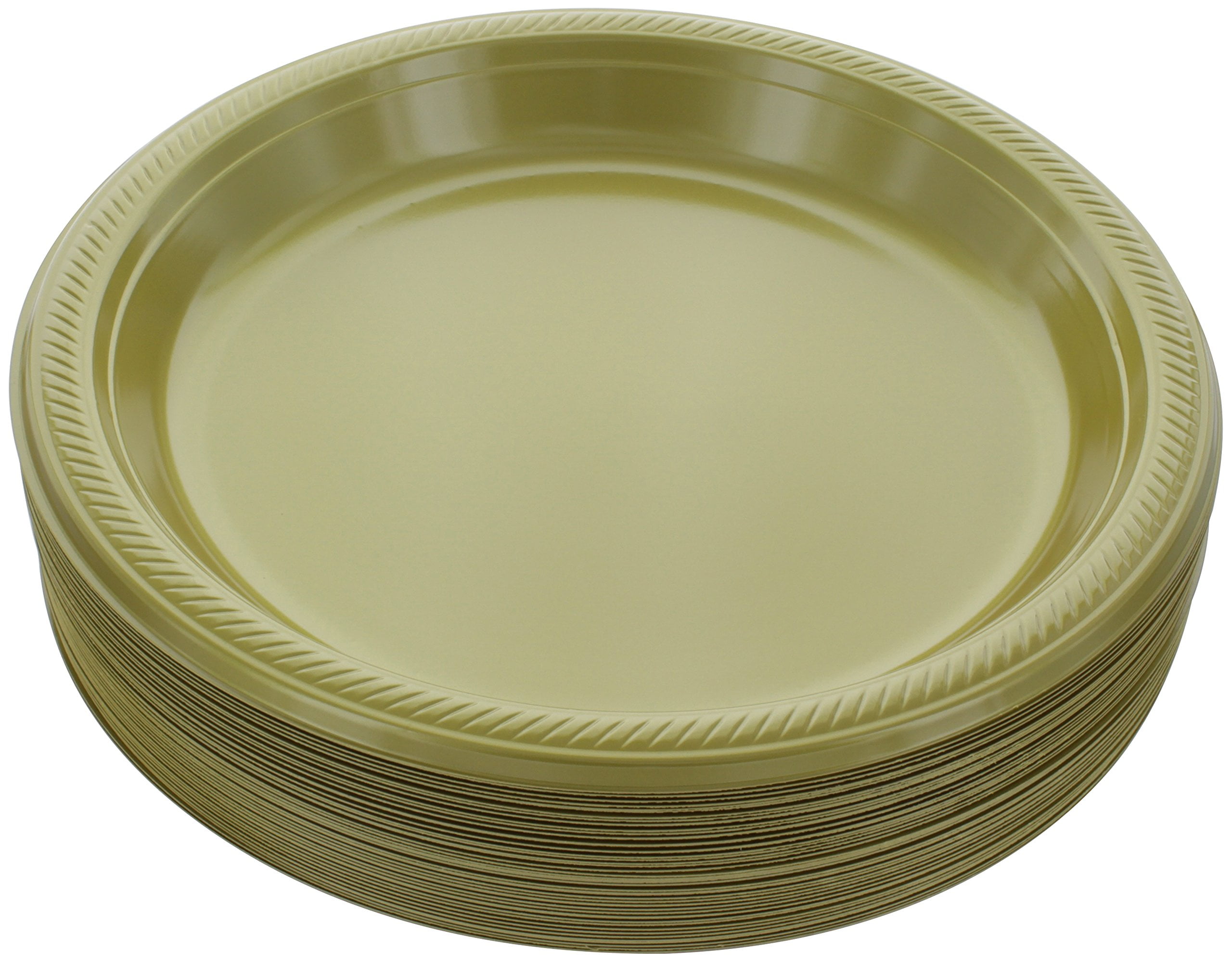 Disposable Plastic Plates Gold, 10.4 Inches Plastic Dinner Plates ...